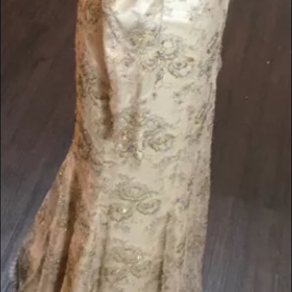 BARACCI | Dresses | Baracci Silkmetallic Lace Crystal Wedding Dress ...